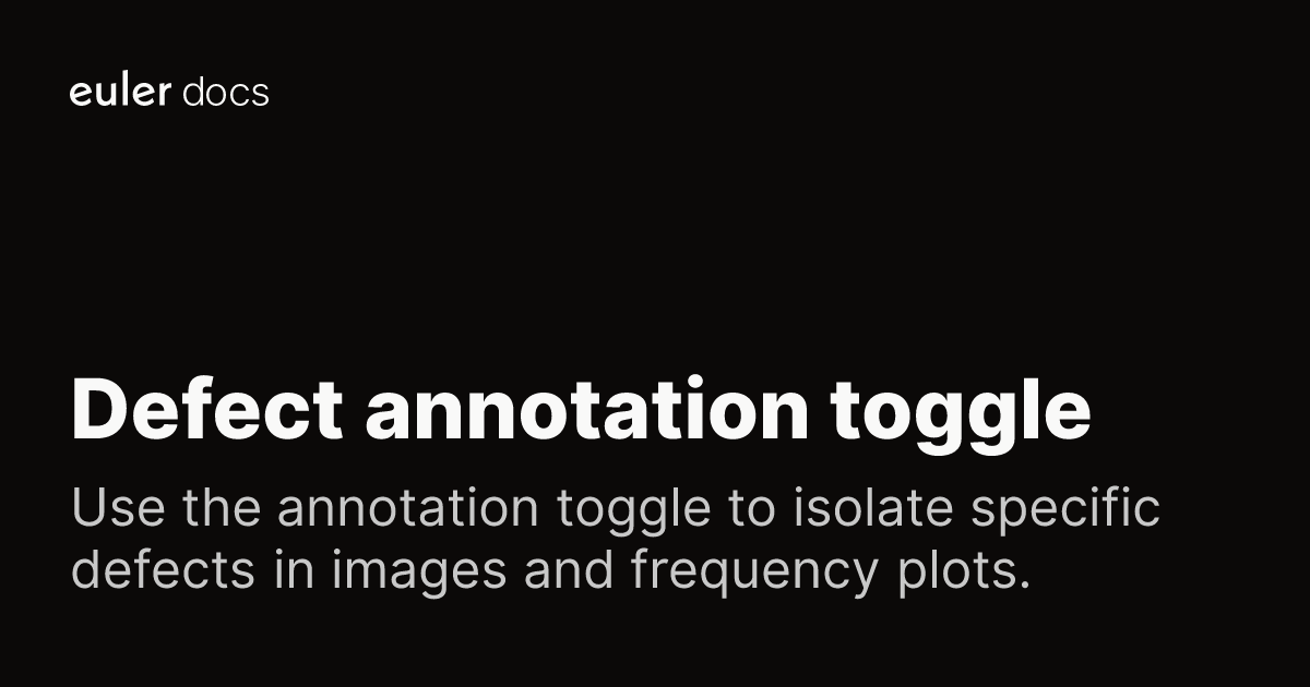 Defect annotation toggle | Euler docs
